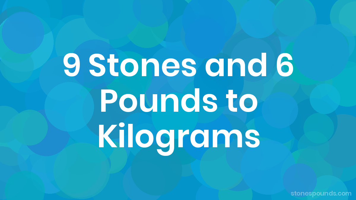 9 Stone 6 Lbs In Kg 9st 6lb In Kg 
